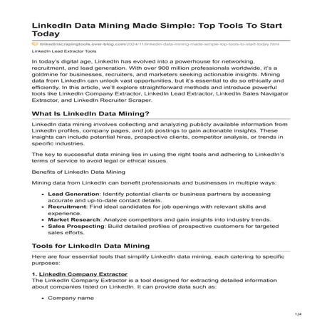 LinkedIn Data Mining Made Simple Top Tools To Start Today.pdf