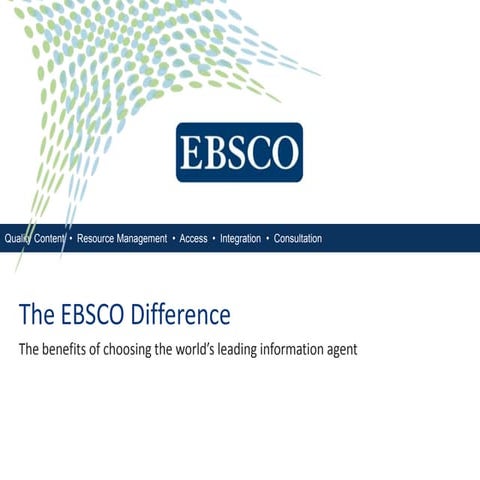 EBSCO Information Services | PPTX | Databases | Computer Software and Applications