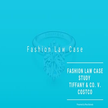 Fashion Law Case Study | Tiffany & Co. V. Costco | PDF