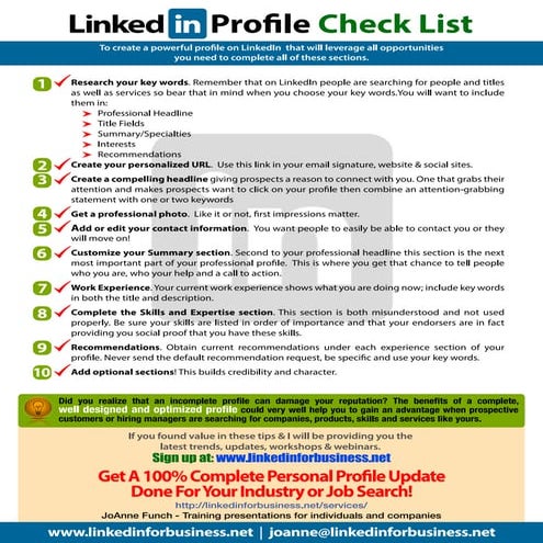 LinkedIn Profile Checklist | PDF