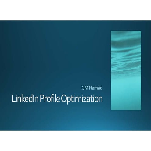 Linkedin Profile Optimization Ppt