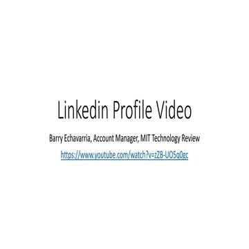 Linkedin profile video | PPTX