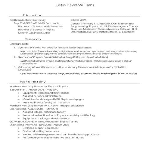 WilliamsResume | PDF