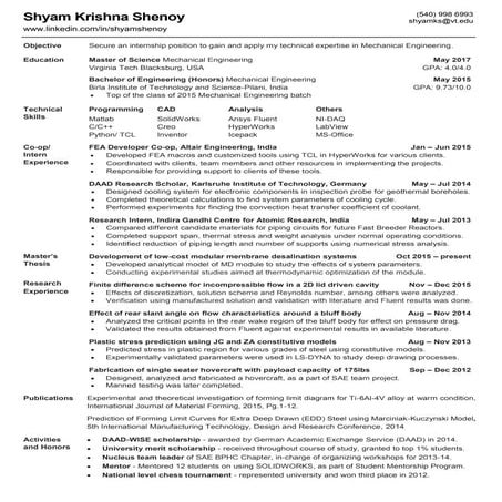 Resume- Shyam Krishna Shenoy | PDF
