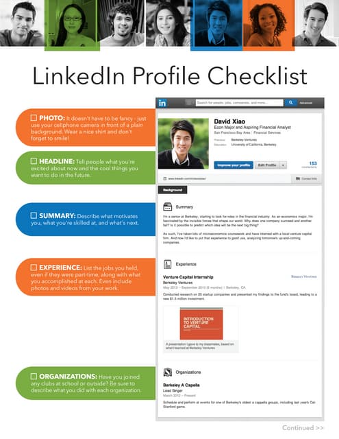 How to create a great Linkedin profile | PPTX | Social Networking ...