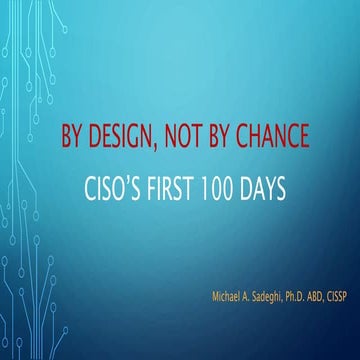 Cisos First 100 Days Pptx
