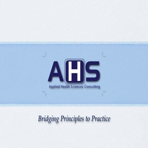 Introduction to Applied Health Sciences Consulting | KEY