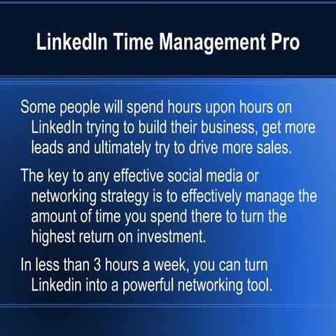 Become A LinkedIn Time Management Pro | PPT