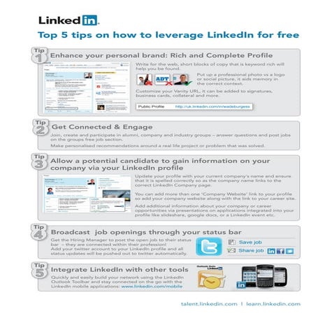 Linked In Top 5 Profile Tips | PDF