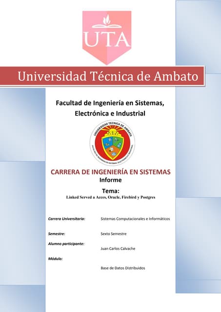 Linked Server A Acces Oracle Firebird Postgres Pdf