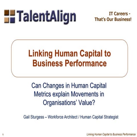 Linking human capital to business performance | PPT