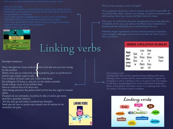 MAPA MENTAL SOBRE LOS LINKING VERBS | PPTX