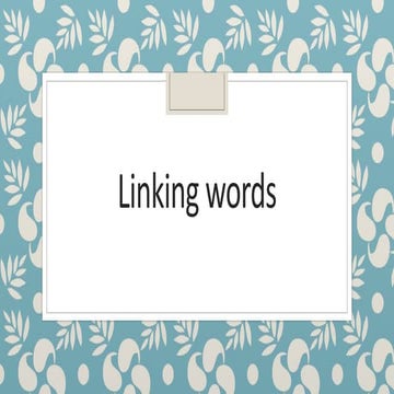 Linking words | PPTX