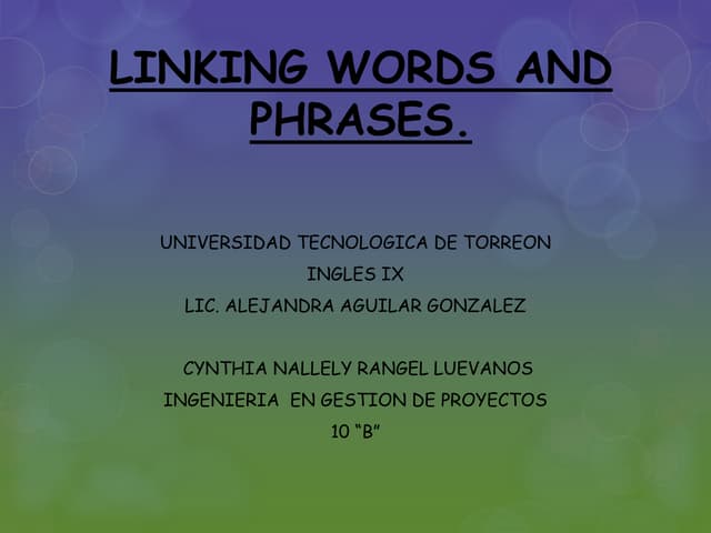 Linking words | PPT