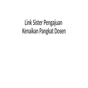Link Sister Pengajuan.Link Sister Pengajuan. PPT | PPTX