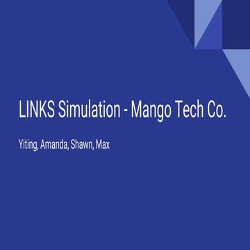 LINKS simulation - Mango Tech Co. | PDF