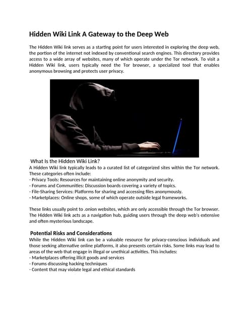 The Hidden wiki url: Exploring the Deep Web | PDF