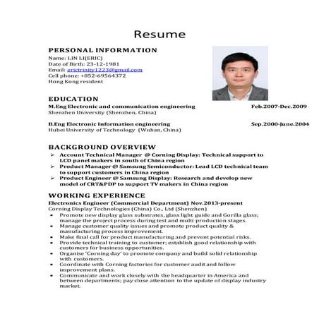 Lin li(eric) resume hk | DOCX
