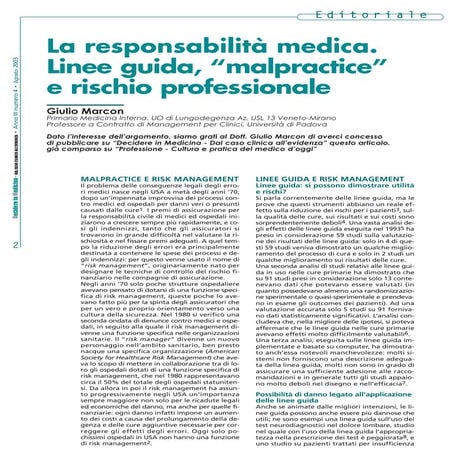 Linee guida medical malpractice | PDF