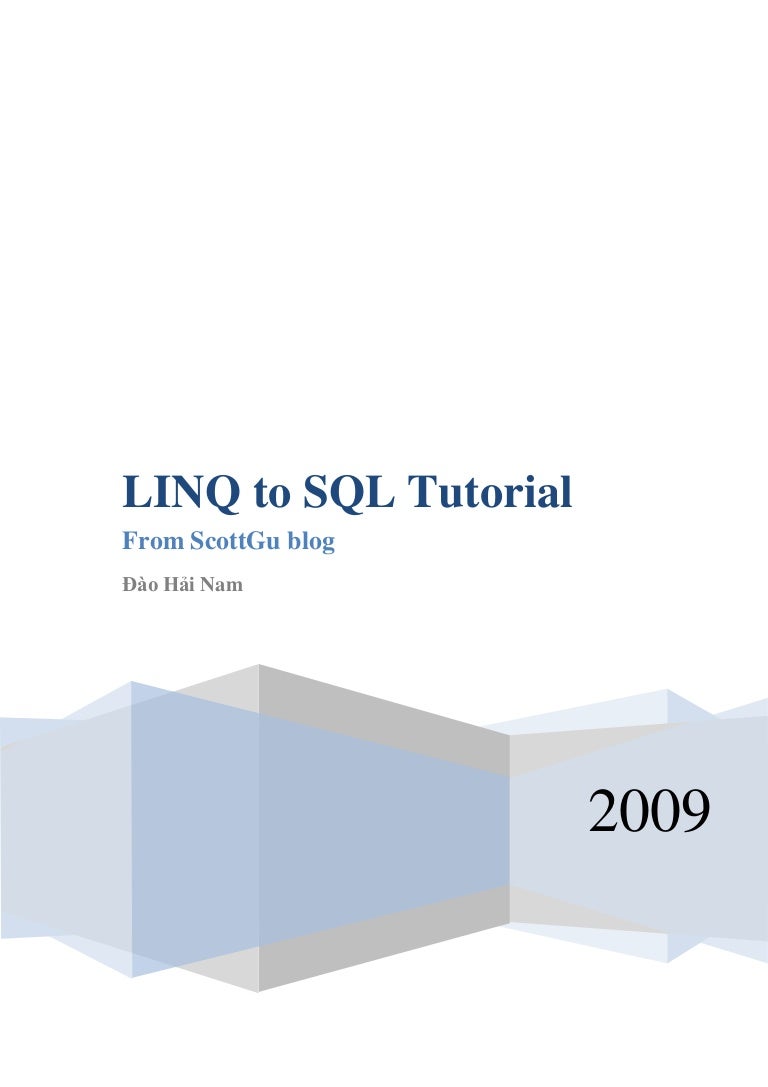 Linq to-sql-tutorial