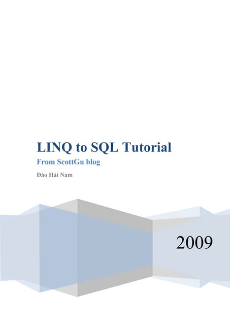 Linq To Sql Tutorial Pdf Free Download 1922