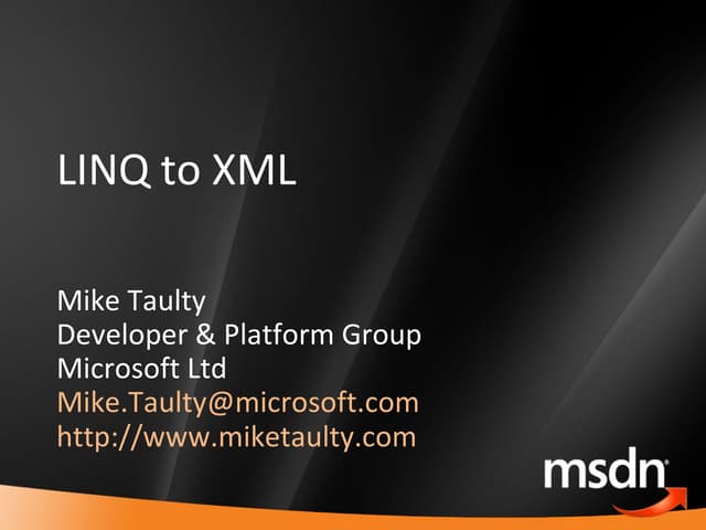 Linq To Xml Ppt 7969