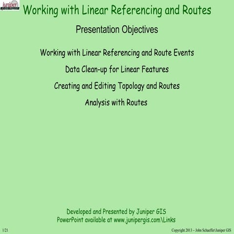 Working With Routes And Linear Referencing In Arcgis Ppt