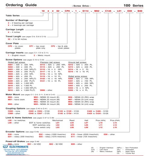Lintech ball screw_rs062series_specsheet | PDF