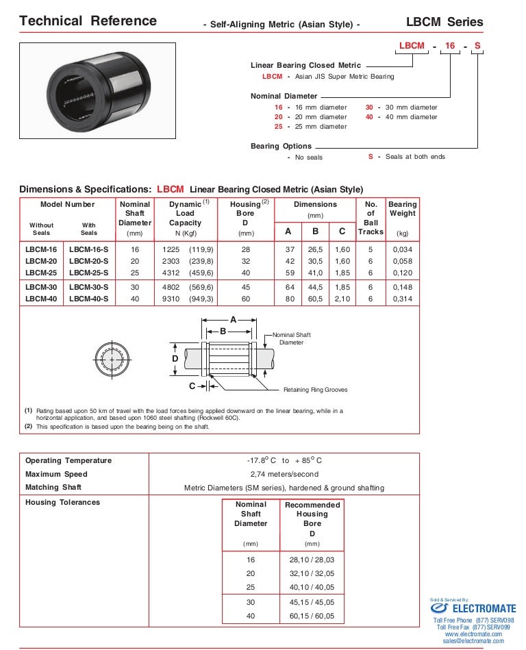 Lintech metric components_specheet