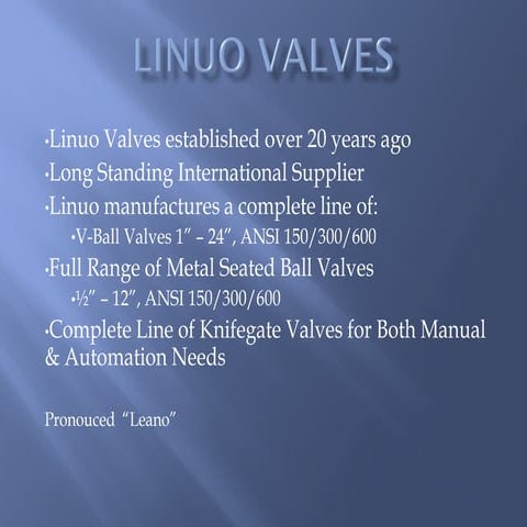 Linuo Industrial Valves Presentation | PDF