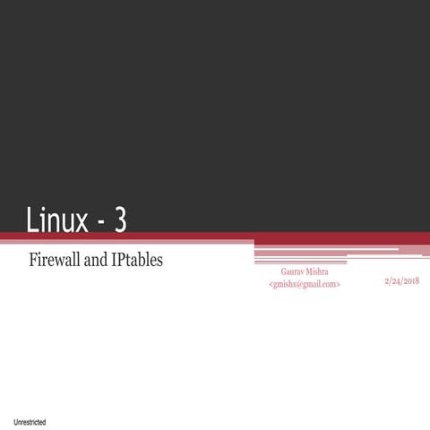 Firewall and IPtables | PPTX | Computer Networking | Computing