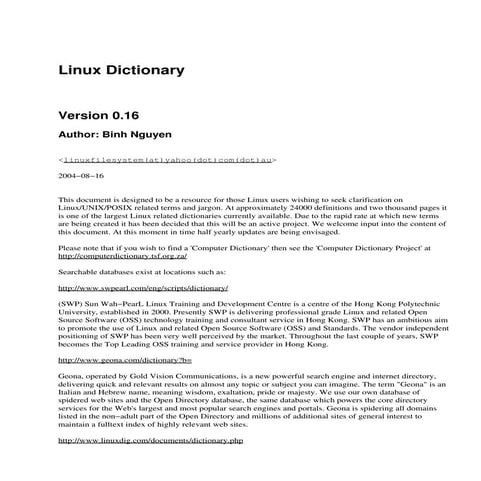 Linux dictionary | PDF