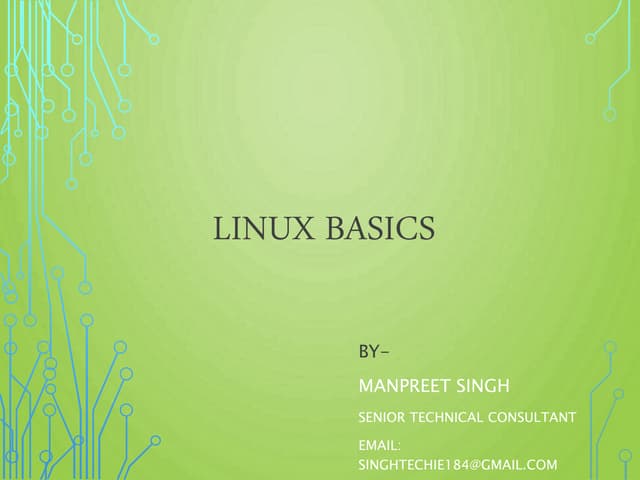 Lecture 2 Linux Basics Ppt