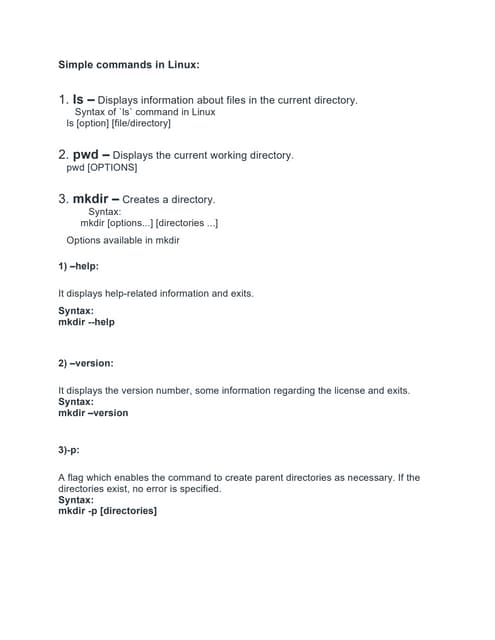Linux Commandspdf Operating Systems Computer Software And Applications 2887