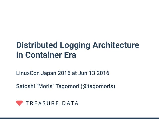 Distributed Logging Architecture In Container Era Ppt