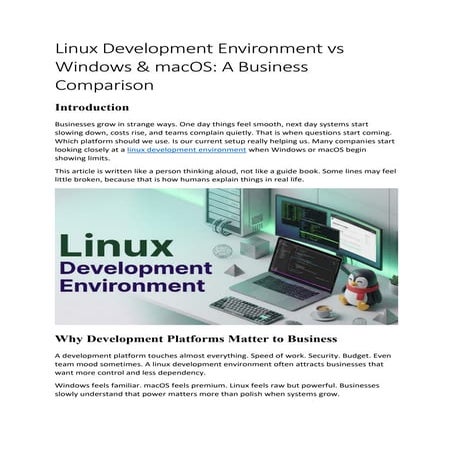 Linux Development Environment vs Windows & macOS: A Business Comparison ...