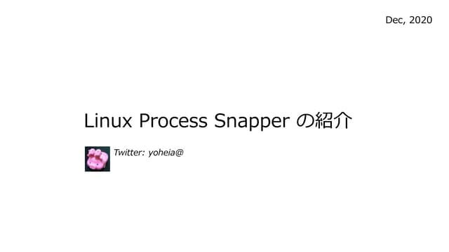 Linux Process Snapper Introduction Ppt 2204