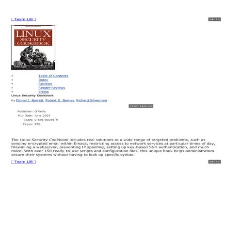 Linux Security Cookbook Pdf Operating Systems Computer Software