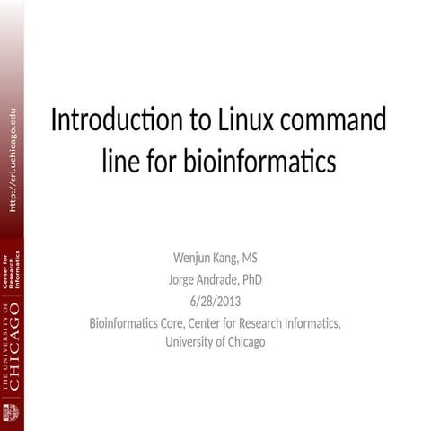 linuxTraining basic commands for bioinformatics | PPTX