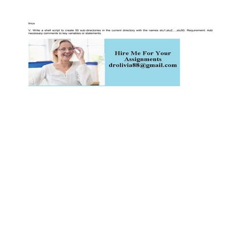 Linux V Write A Shell Script To Create 50 Sub Directories In The Curr Pdf