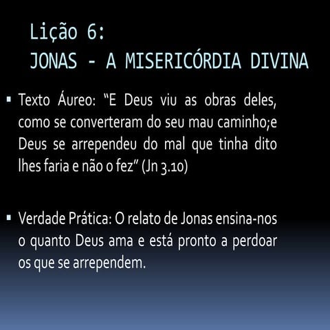 Estudo sobre o Profeta Jonas | PPTX