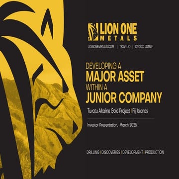 Lion One Metals Corporate Presentation April 2025 | PDF