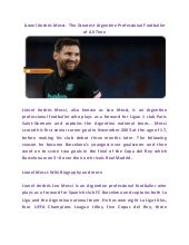 Presentation on Lionel Messi | PPT
