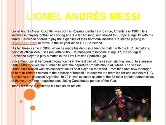 Presentation on Lionel Messi | PPT