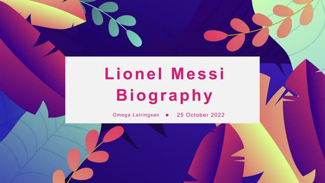 Presentation on Lionel Messi | PPT