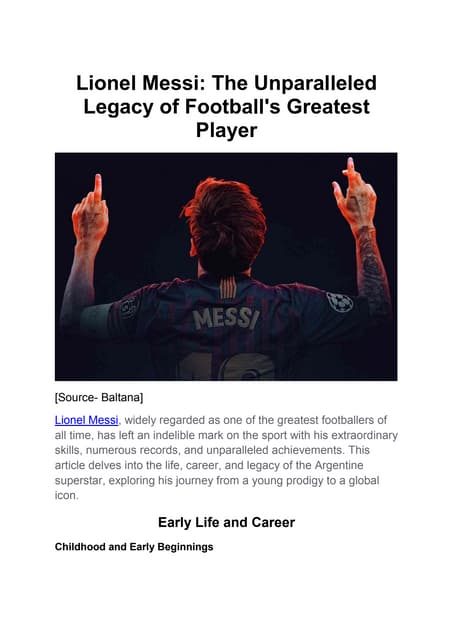 Presentation on Lionel Messi | PPT