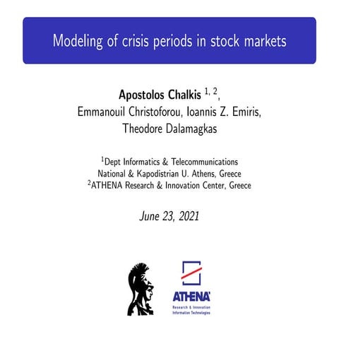 Modeling of crisis periods in stock markets | PPT