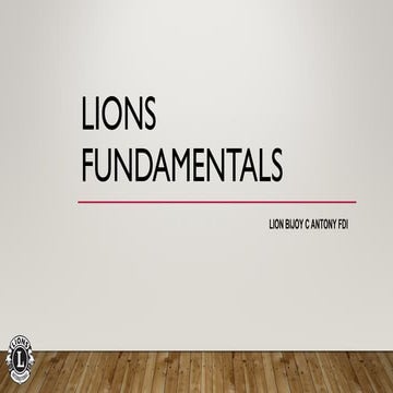 Lions Fundamentals and accomplishing goals | PPT