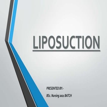 lipectomy procedure in burns treatment regimen | PPT