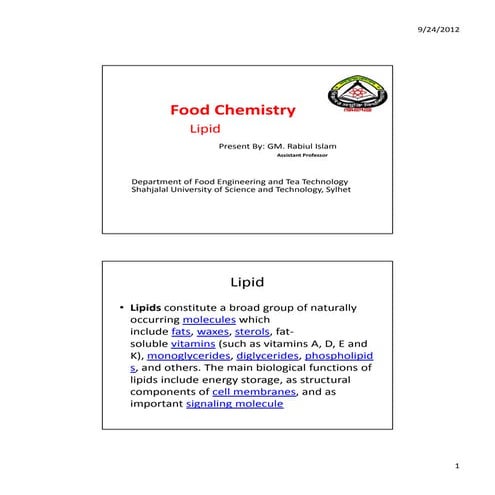 Lipids class lecture | PDF